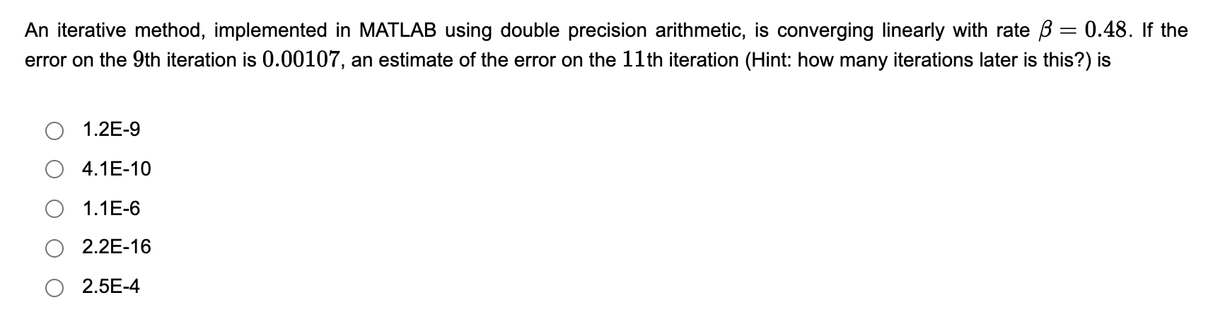 Solved An Iterative Method Implemented In Matlab Using 