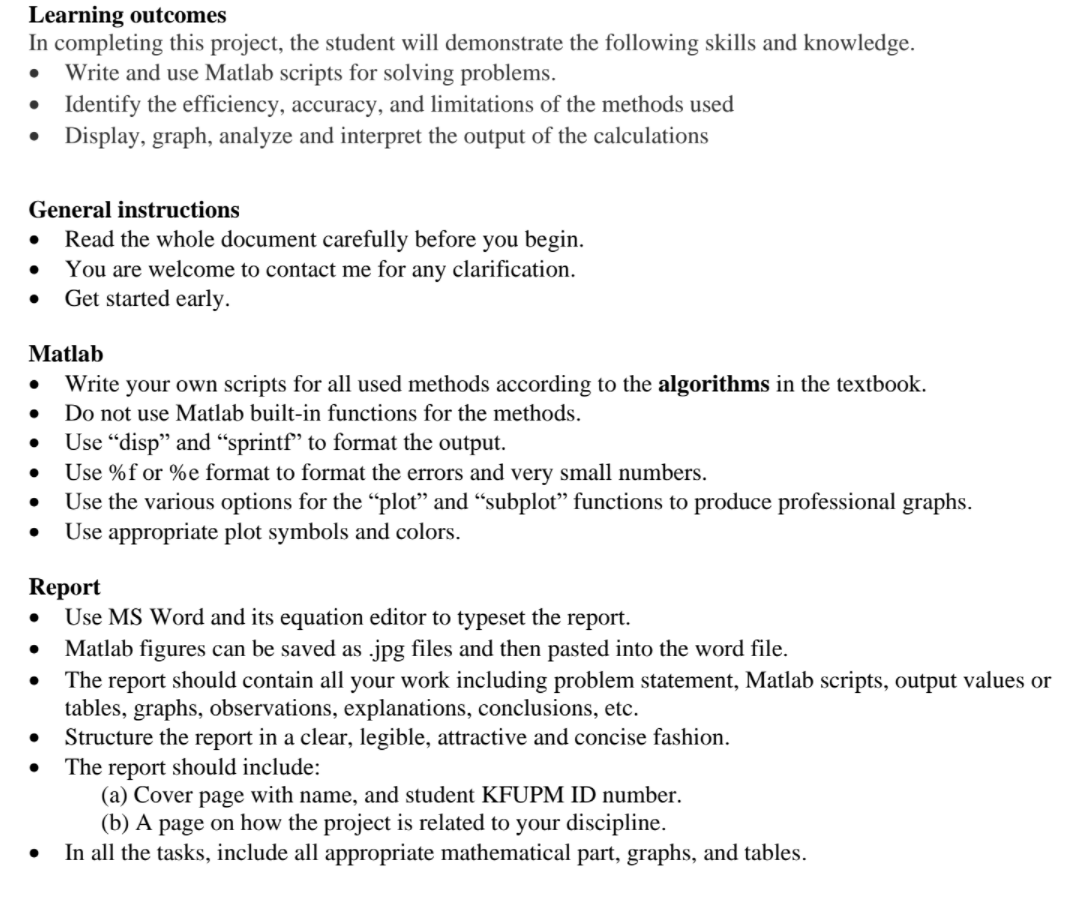 Solved Learning outcomes In completing this project, the | Chegg.com