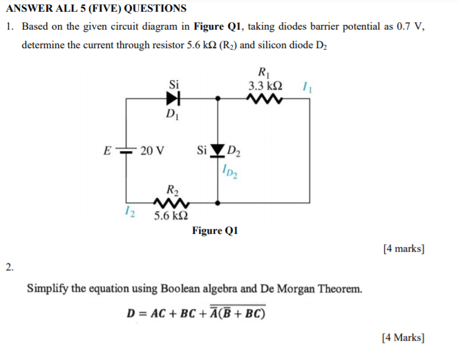 Solved ANSWER ALL 5 (FIVE) QUESTIONS 1. Based on the given | Chegg.com