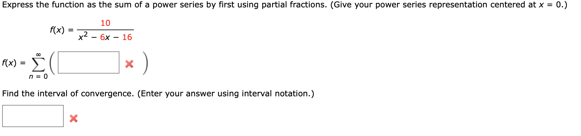 Solved Express the function as the sum of a power series by | Chegg.com