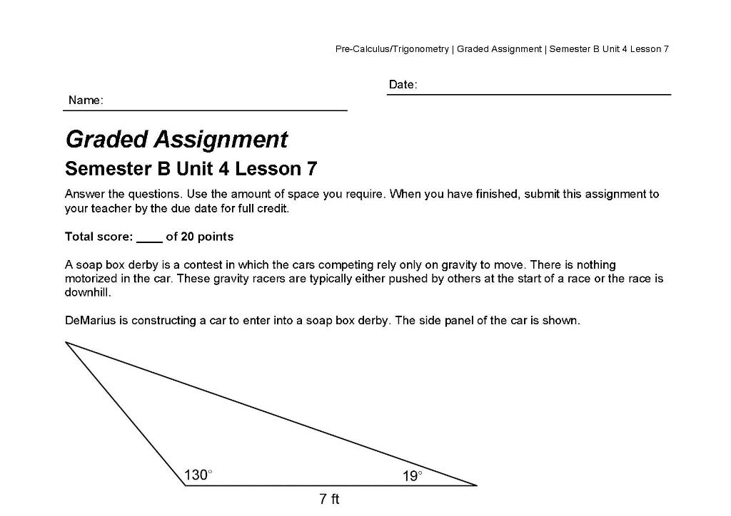 Solved Pre-Calculus/Trigonometry | Graded Assignment | | Chegg.com