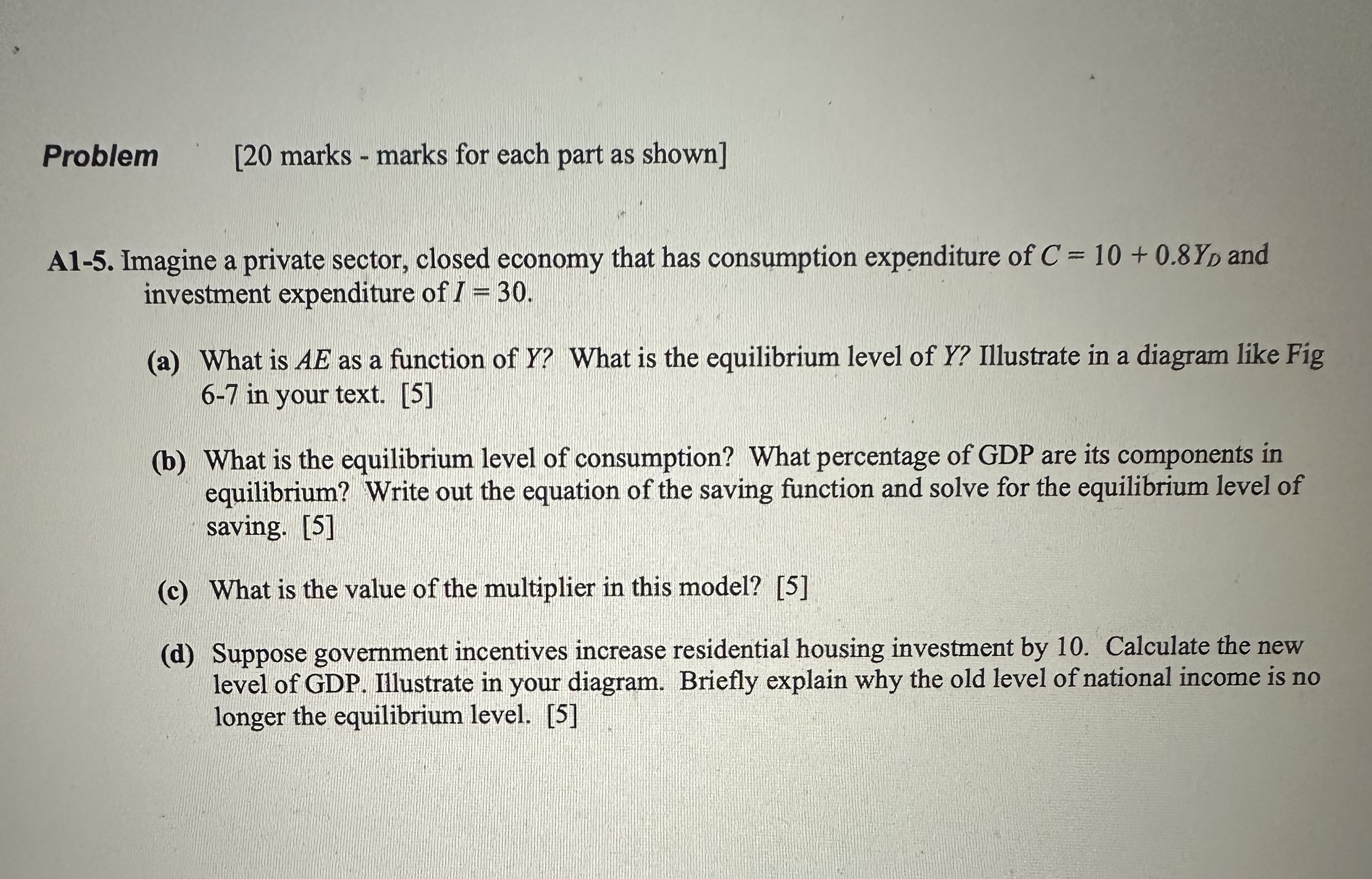 Solved Problem[20 ﻿marks - ﻿marks for each part as | Chegg.com