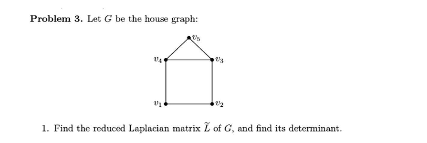 Solved Problem 3. Let G be the house graph: U5 V4 V3 Vi V2 | Chegg.com