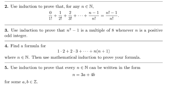 Solved 2. Use induction to prove that, for any n∈N, | Chegg.com