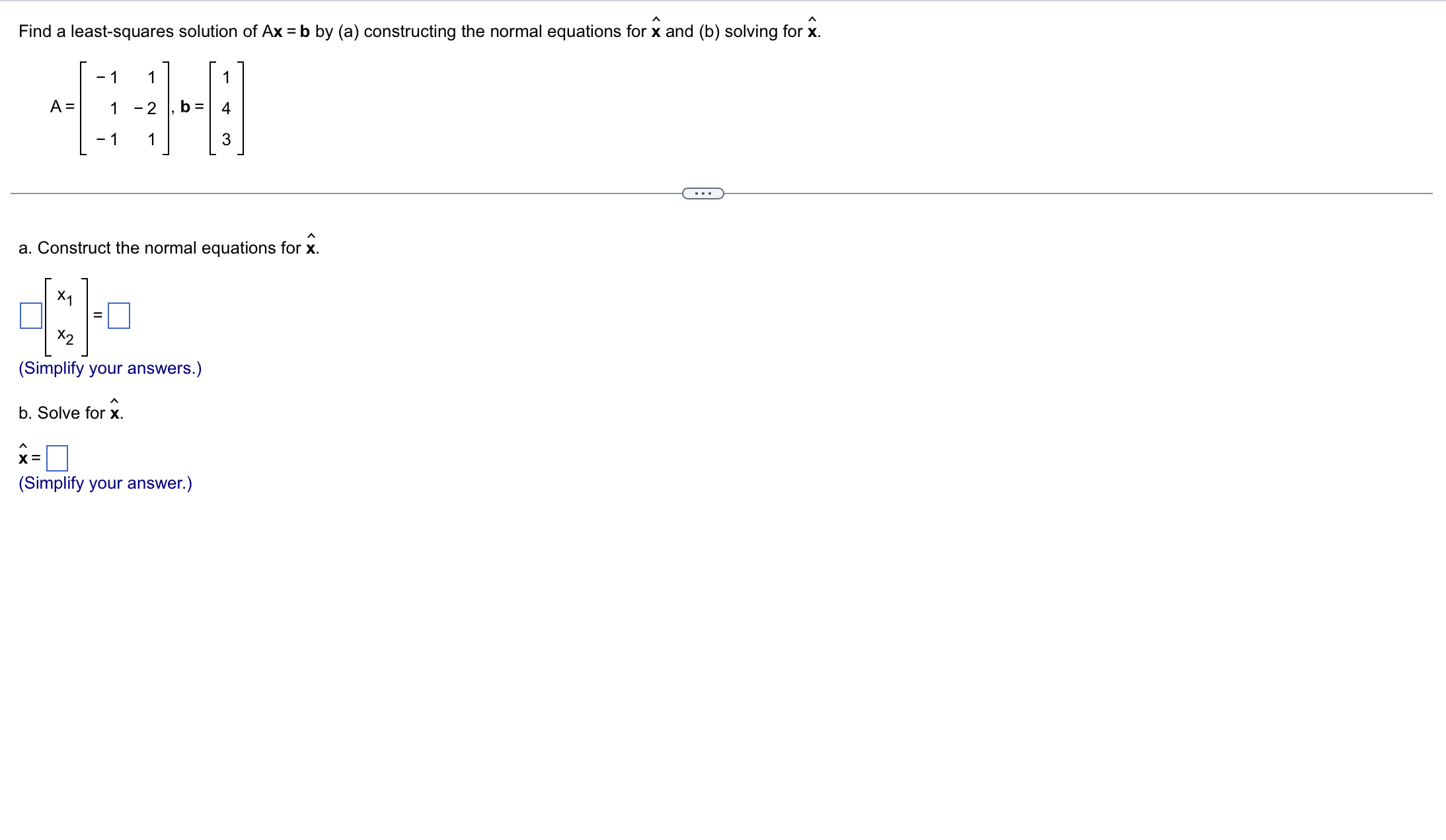Solved Find a least-squares solution of \\( A | Chegg.com