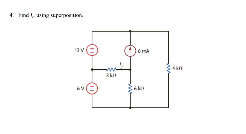 Solved 4. Find Io using superposition. | Chegg.com