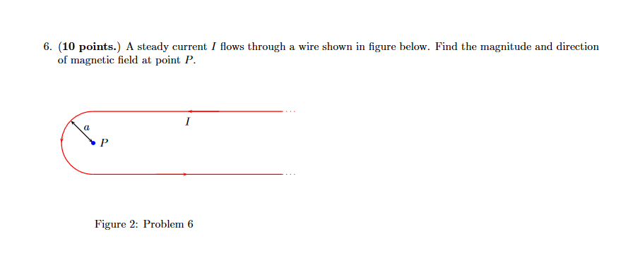 Solved (10 ﻿points.) ﻿A steady current I flows through a | Chegg.com