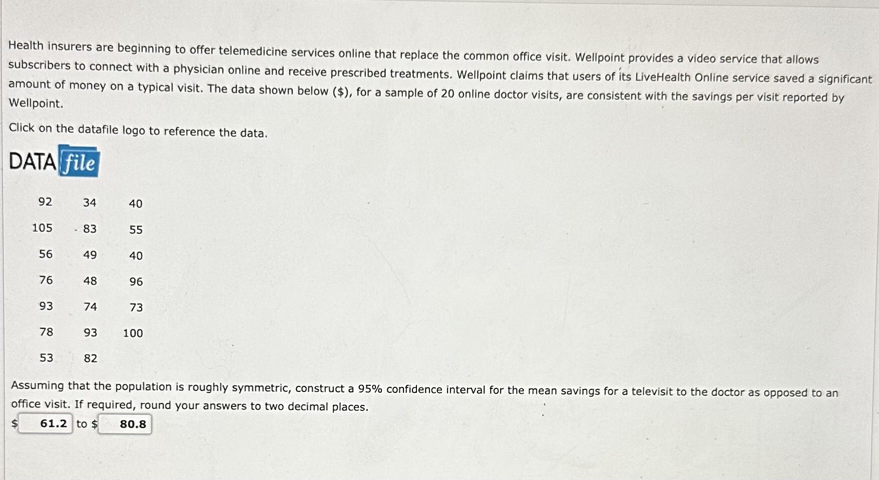 Solved Health insurers are beginning to offer telemedicine | Chegg.com