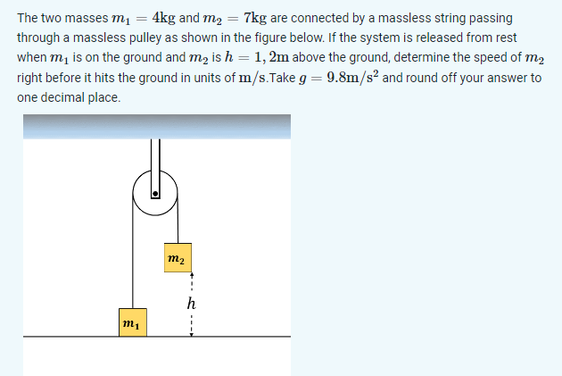 Solved A block of mass m1 = 14 kg ﻿moving with a speed | Chegg.com