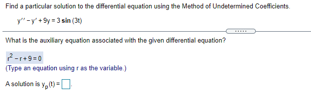 Solved Find a particular solution to the differential | Chegg.com