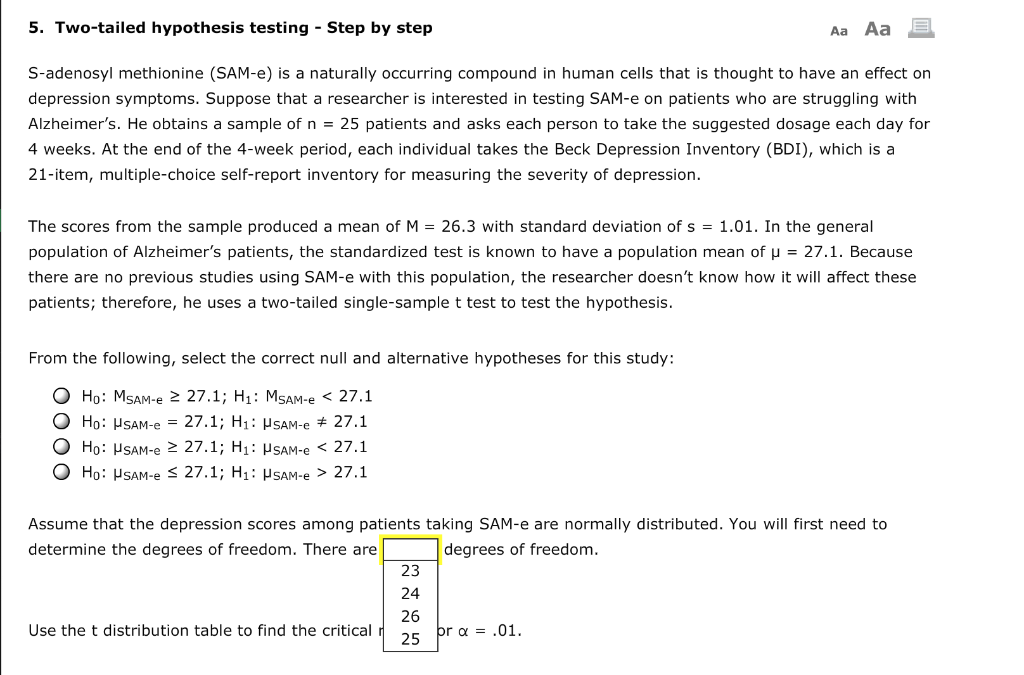 Solved 5. Two-tailed hypothesis testing - Step by step Aa Aa | Chegg.com