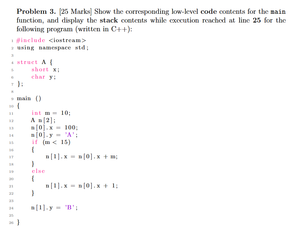 Solved Problem 3. [25 ﻿Marks] ﻿Show the corresponding | Chegg.com