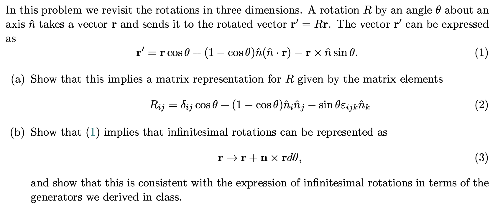 In this problem we revisit the rotations in three | Chegg.com