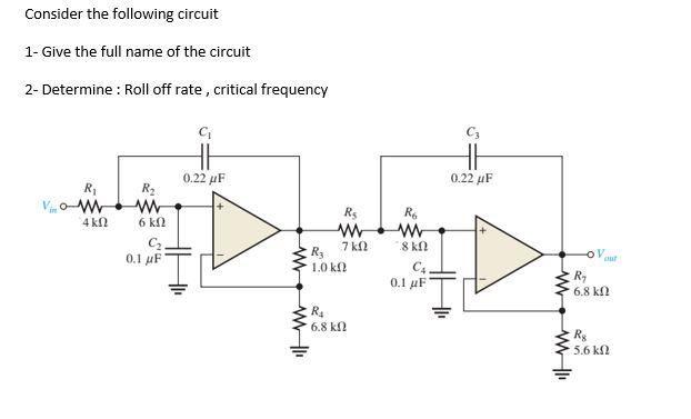 Solved Consider the following circuit 1- Give the full name | Chegg.com