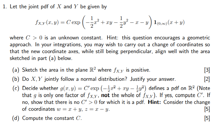 Solved 1. Let the joint pdf of X and Y be given by 1 fx,y(2, | Chegg.com