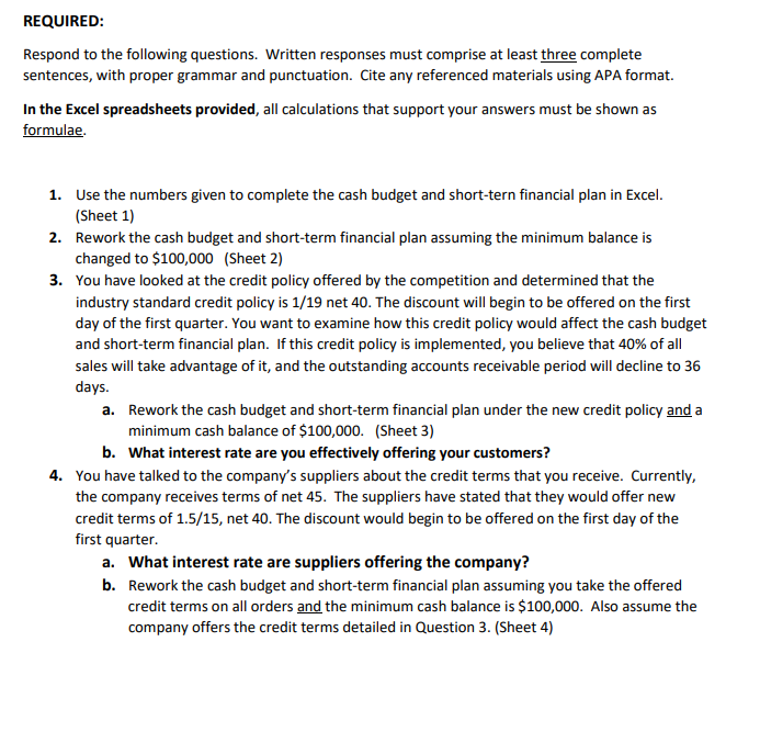 Solved WORKING CAPITAL MANAGEMENT You have recently been | Chegg.com