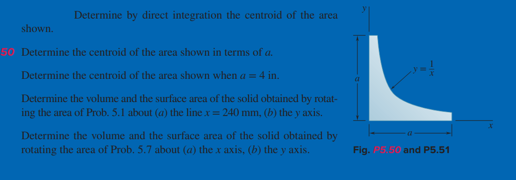 Solved Determine by direct integration the centroid of the | Chegg.com