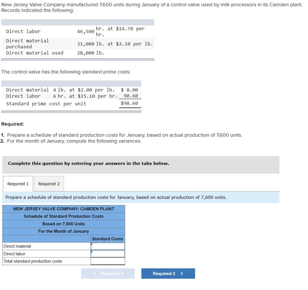 Solved New Jersey Valve Company manufactured 7,600 units | Chegg.com