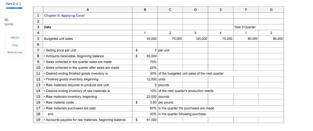 Solved Chapter 8 Applying Excel (A) i Help Subm Saved Save & | Chegg.com
