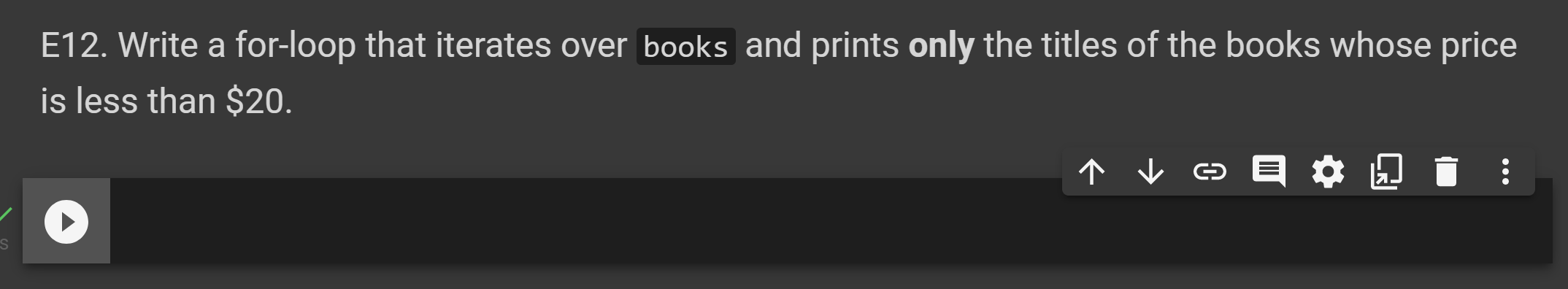 Solved E12 Write A For Loop That Iterates Over Books 