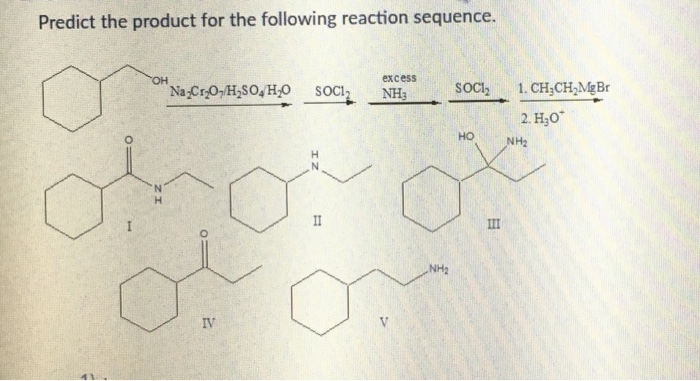 Solved Predict the product for the following reaction | Chegg.com