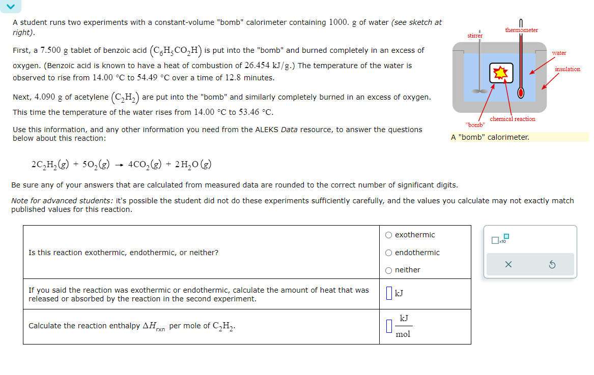 Solved A student runs two experiments with a constant-volume | Chegg.com