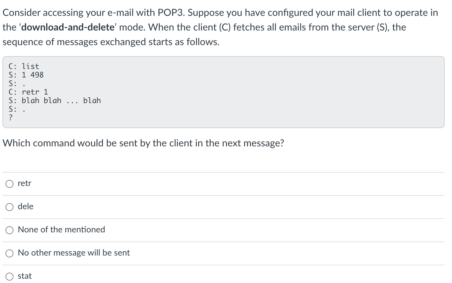 Solved Consider accessing your e-mail with POP3. Suppose you | Chegg.com