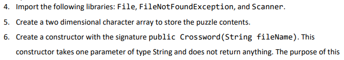Solved 2. Create a Java file named crossword.java. 4. | Chegg.com