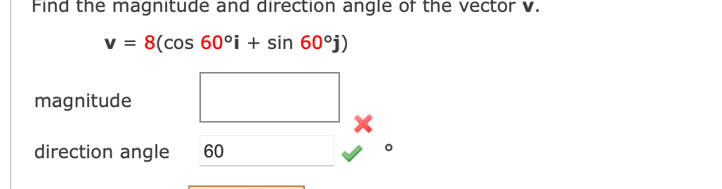 Solved Find the magnitude and direction angle of the vector | Chegg.com