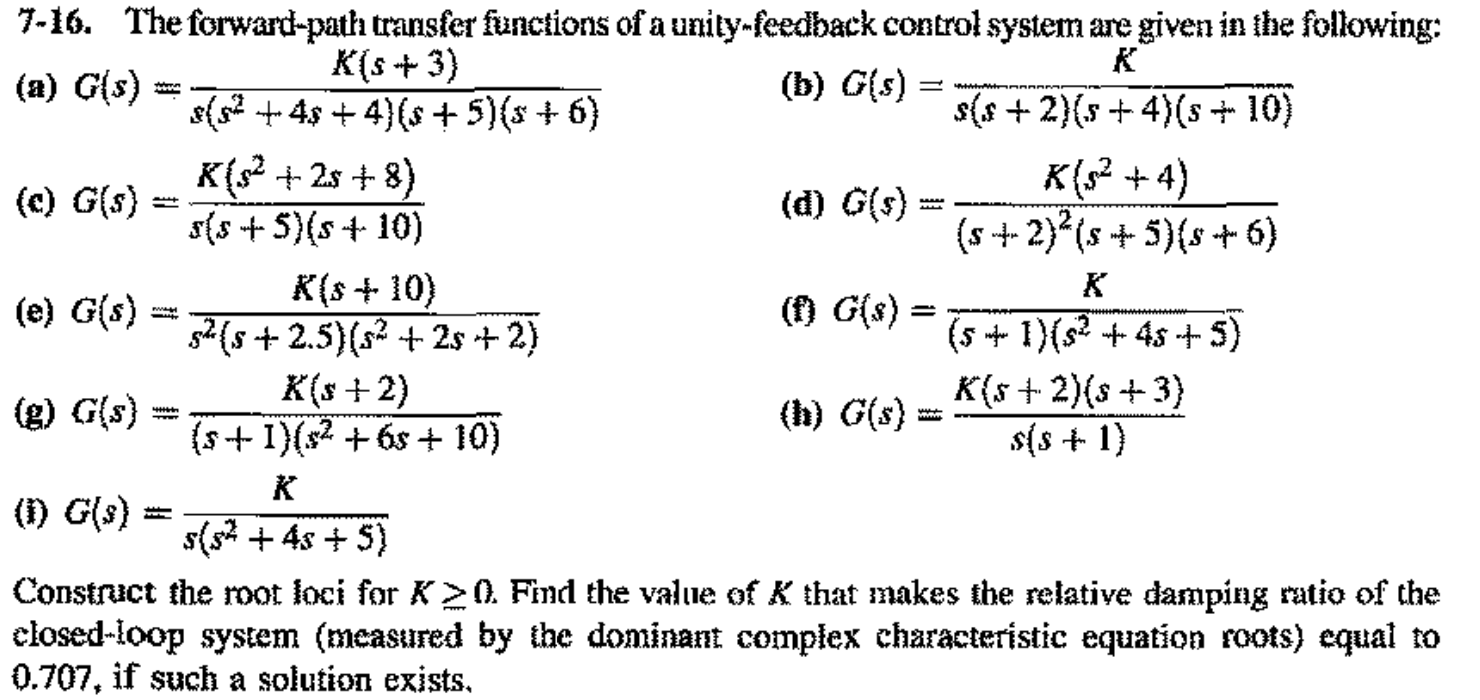 Solved 7 16 The Forward Path Transfer Functions Of A