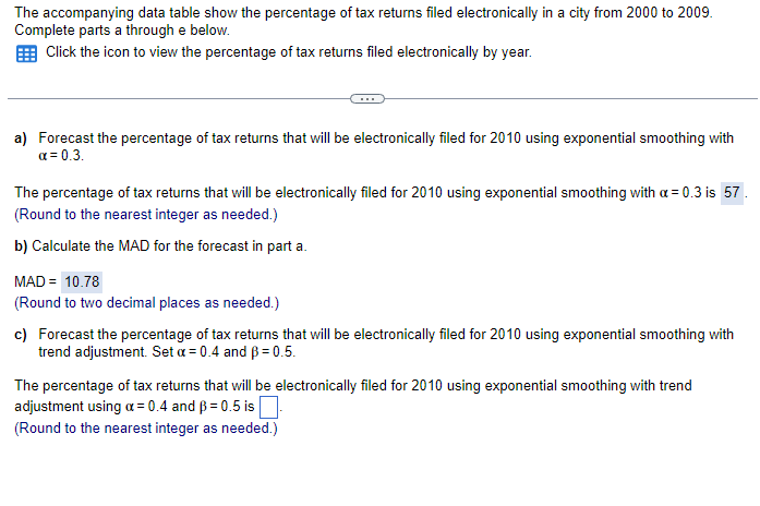 Solved The accompanying data table show the percentage of | Chegg.com