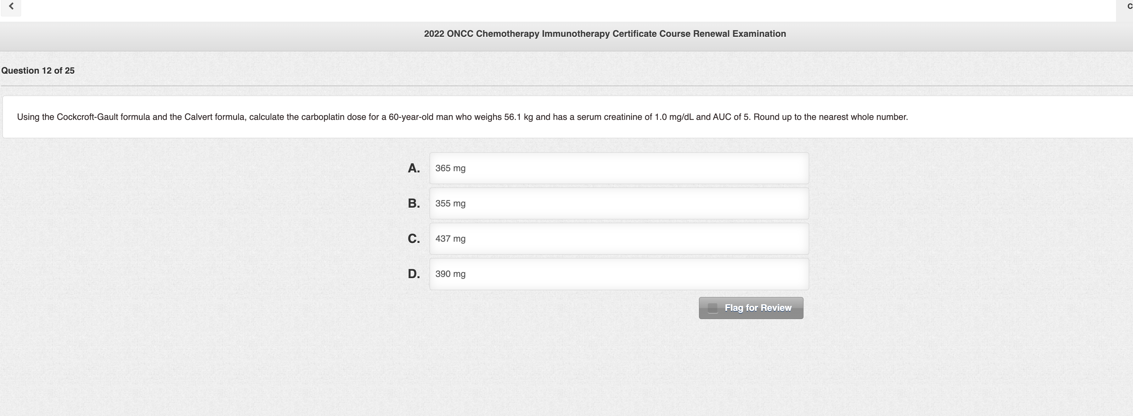 Solved 2022 ﻿ONCC Chemotherapy Immunotherapy Certificate | Chegg.com