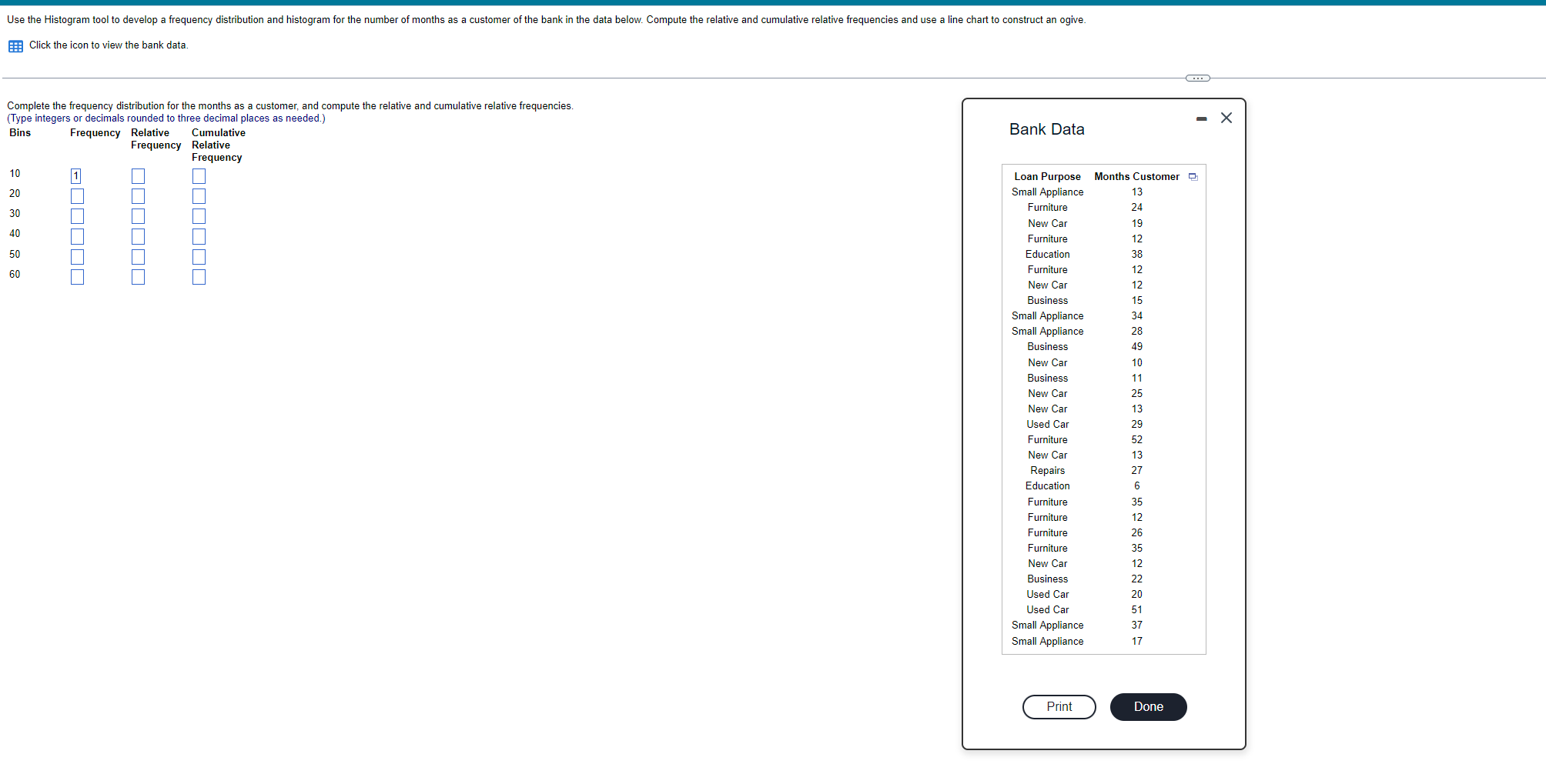 Solved Click the icon to view the bank data.Complete the | Chegg.com