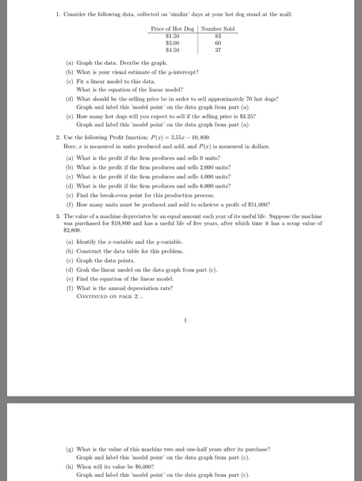 Solved 1. Consider the following data, collected on 'ilar | Chegg.com