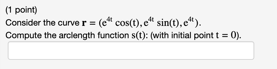 Solved (1 point) Consider the curve | Chegg.com
