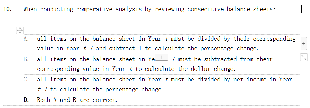 Solved 10. When conducting comparative analysis by reviewing | Chegg.com