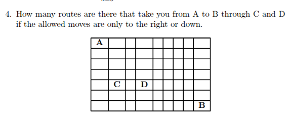 Solved 4. How many routes are there that take you from A to | Chegg.com