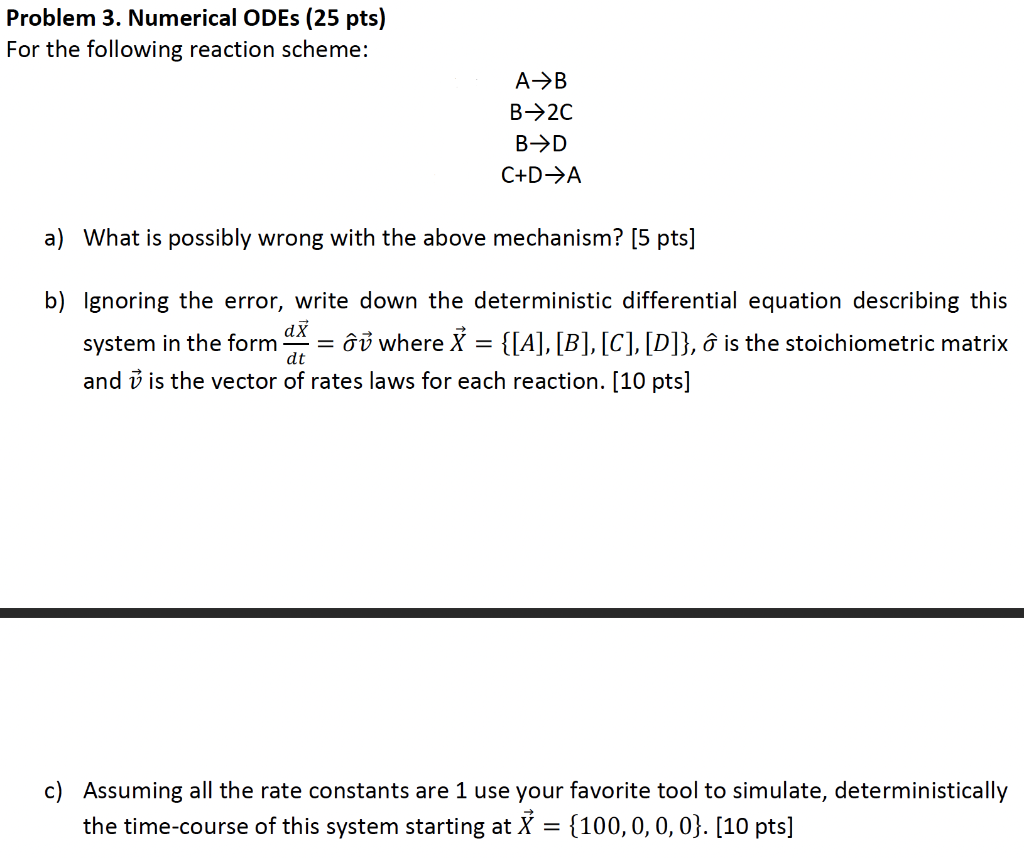 Solved Problem 3. Numerical ODES (25 pts) For the following | Chegg.com