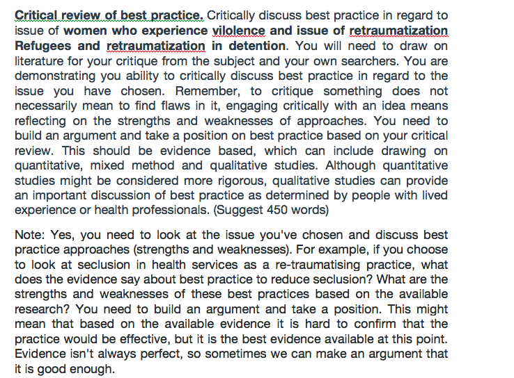Critical review of best practice. Critically discuss | Chegg.com