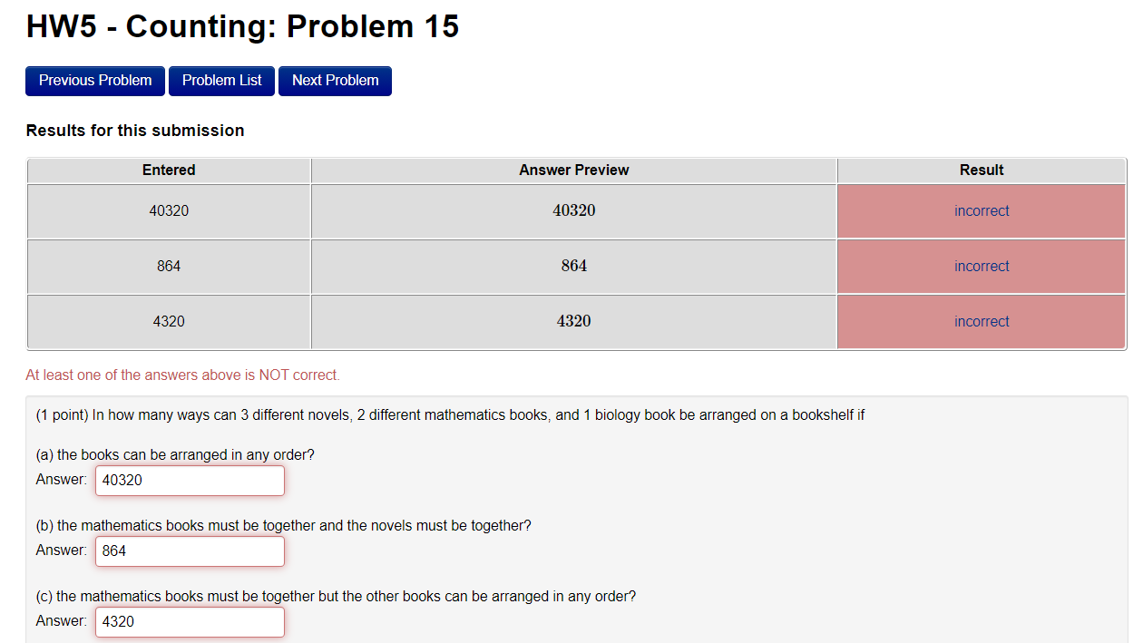 Solved HW5 - Counting: Problem 15 Previous Problem Problem | Chegg.com