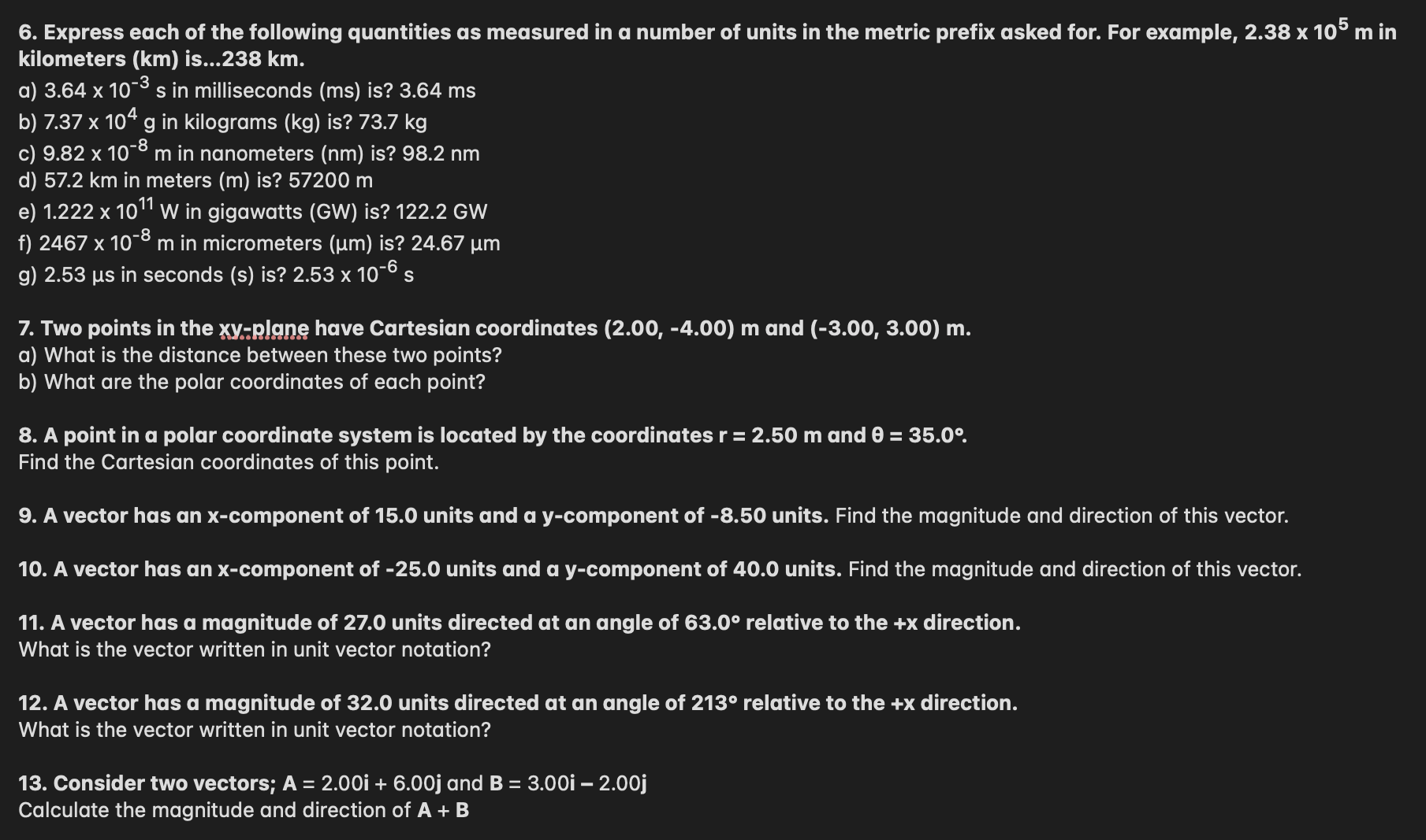 Solved Express each of the following quantities as measured | Chegg.com