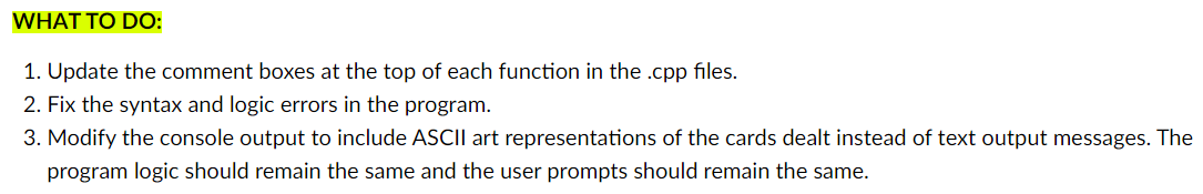 Solved 1. Update the comment boxes at the top of each | Chegg.com