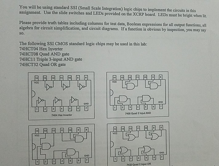 You will be using standard SSI (Small Scale | Chegg.com