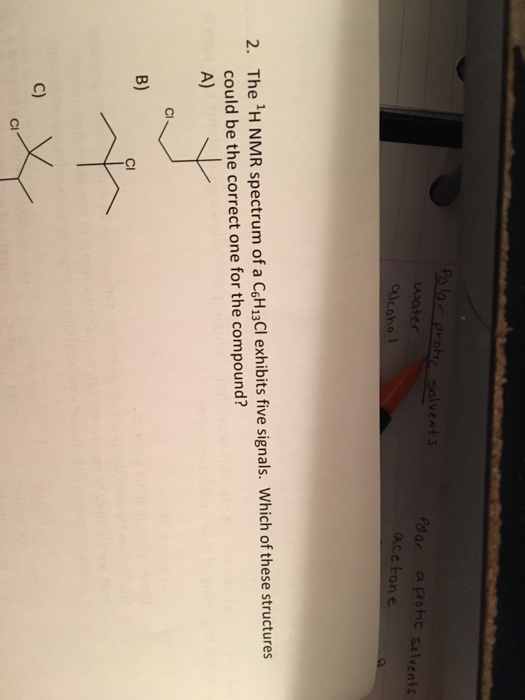 Solved the 1H NMR Spector C6H13Cl exhibits five signal which | Chegg.com