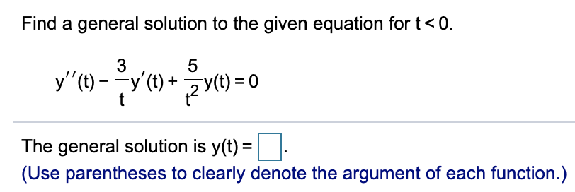Solved Find a general solution to the given equation for | Chegg.com