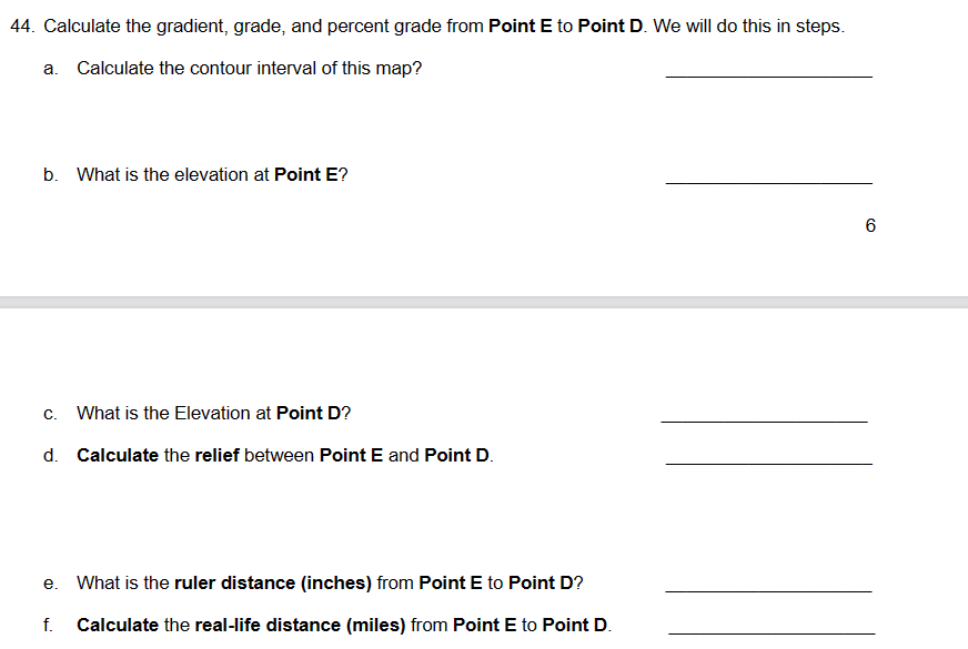 44. Calculate the gradient, grade, and percent grade | Chegg.com