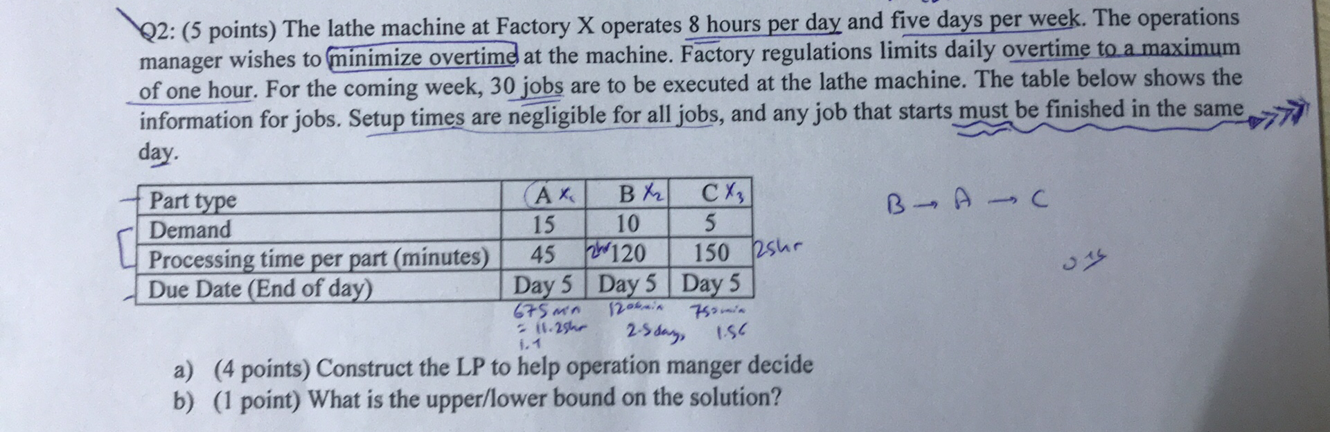 Solved Q2: (5 points) The lathe machine at Factory X | Chegg.com