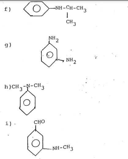 Solved f) co -NH-CH-CH3 1 CH3 NH2 g) . NH2 h)CH3-N-CH3 i) | Chegg.com
