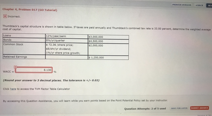 Solved PRINTER VERSION ·BACK NEX Chapter 4, Problem 017 (GO | Chegg.com