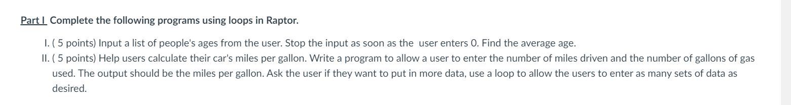Solved Part I Complete the following programs using loops in | Chegg.com